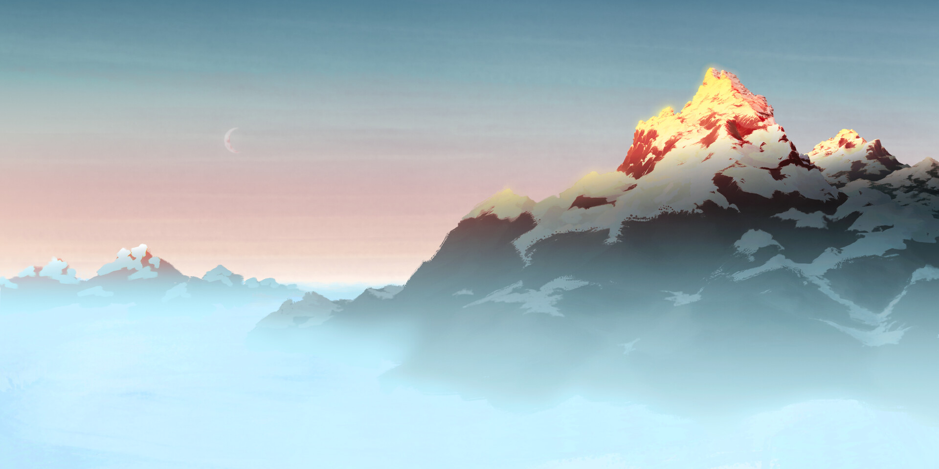 ArtStation - Mountain Dawn Process