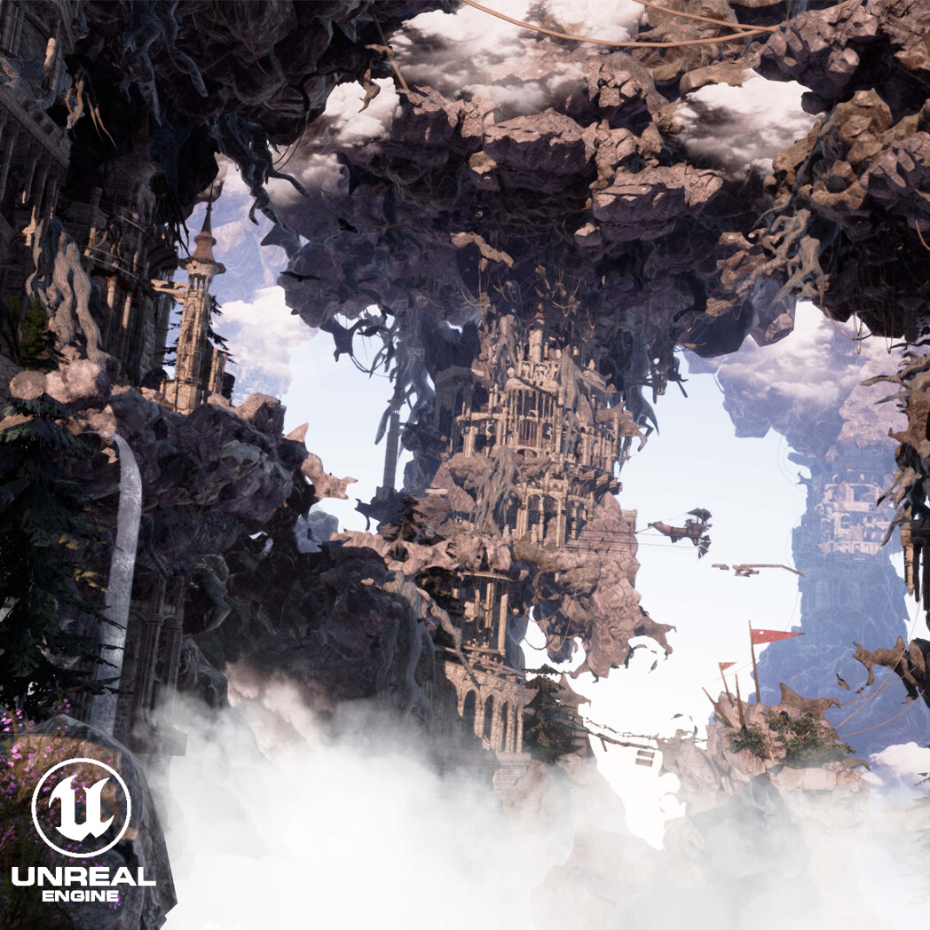 ArtStation - UE4 Scene - Ruins in the sky