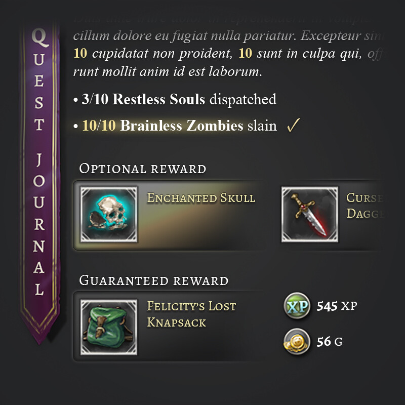 ArtStation - Quest Journal Interface