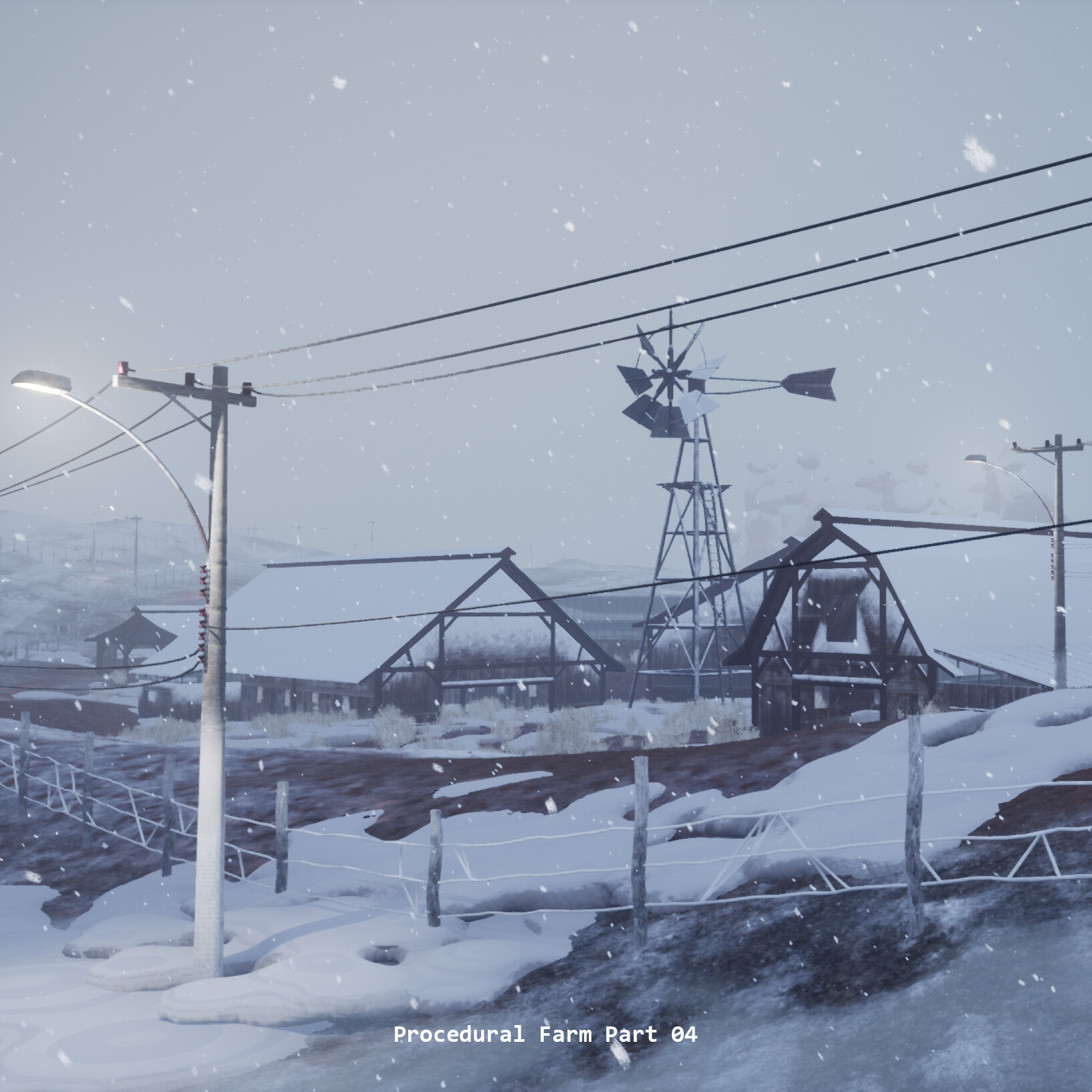 ArtStation - Fully Procedural Snow Farm made by Houdini Engine