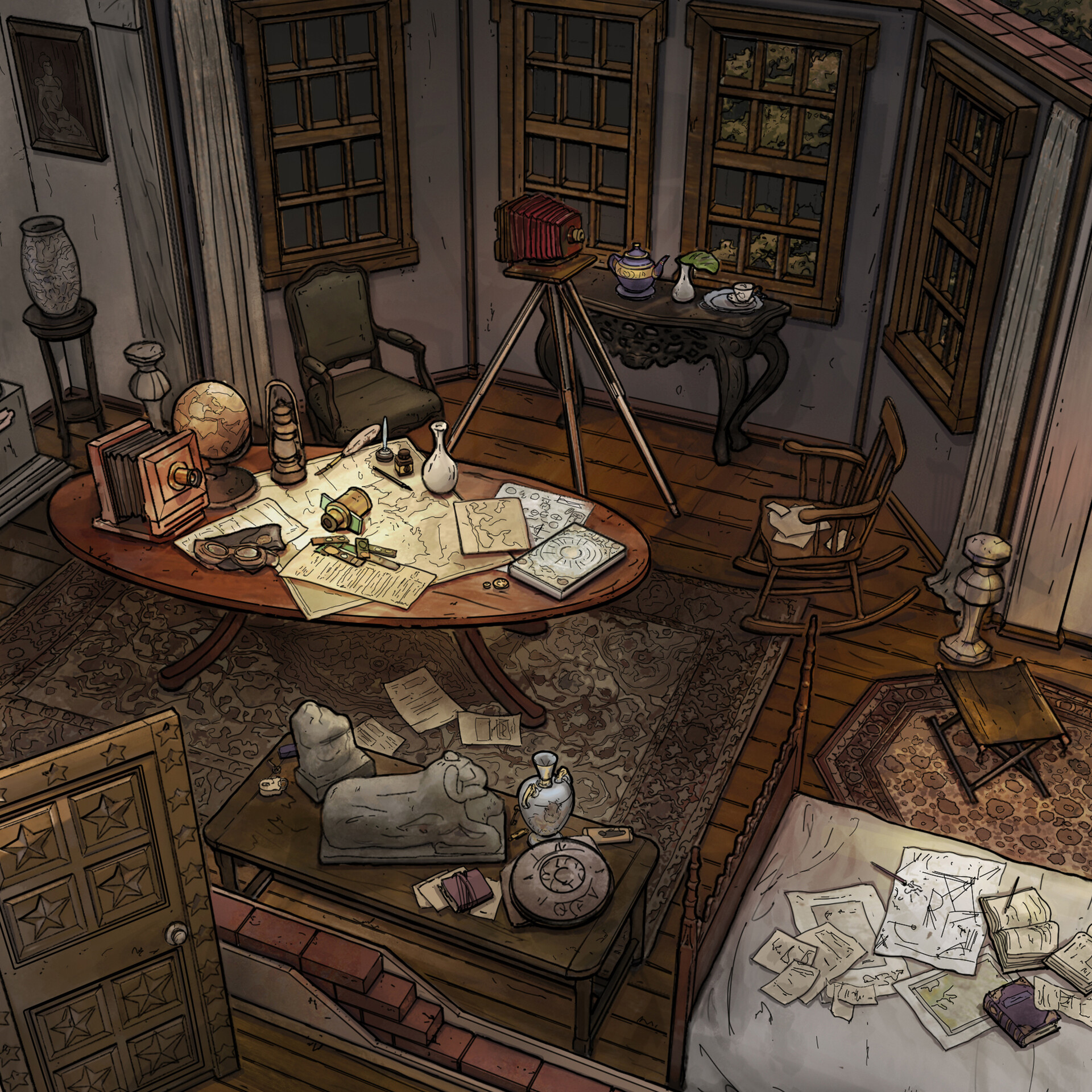 ArtStation - FZD Term 2 Project – Explorer’s Manor / Study Room