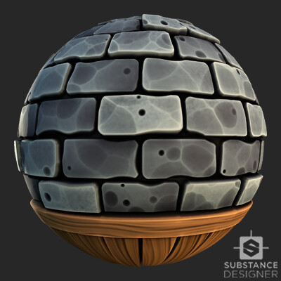 ArtStation - Stylised Brick Wall - Substance Designer