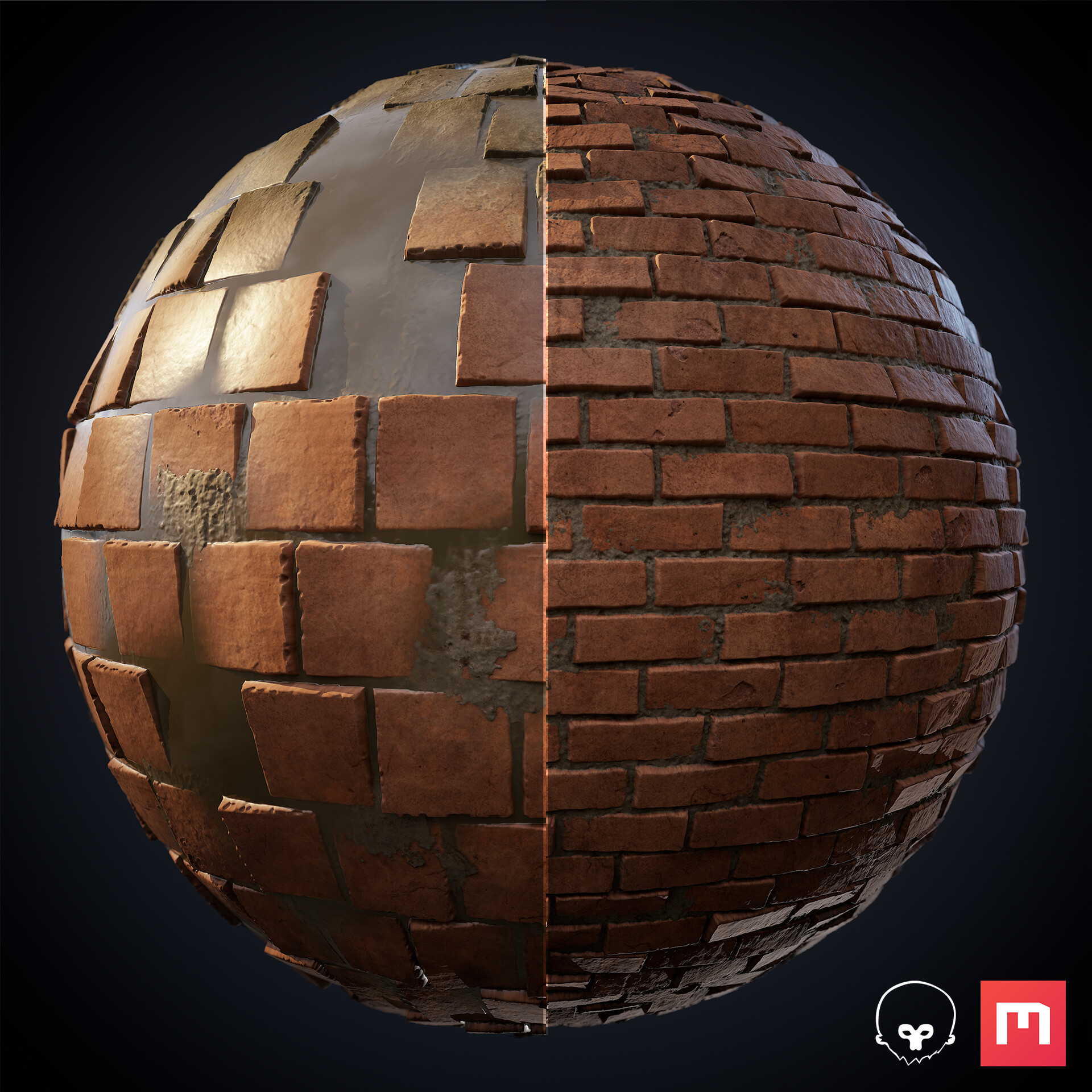 ArtStation - Damaged Bricks - Universal Smart Material