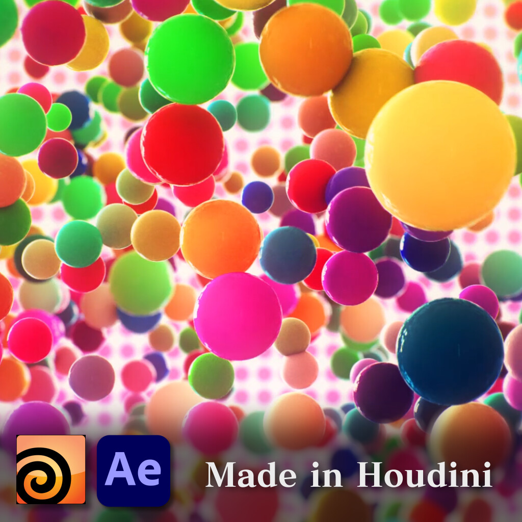 ArtStation - Colourful balls. Rendering wip in Karma.