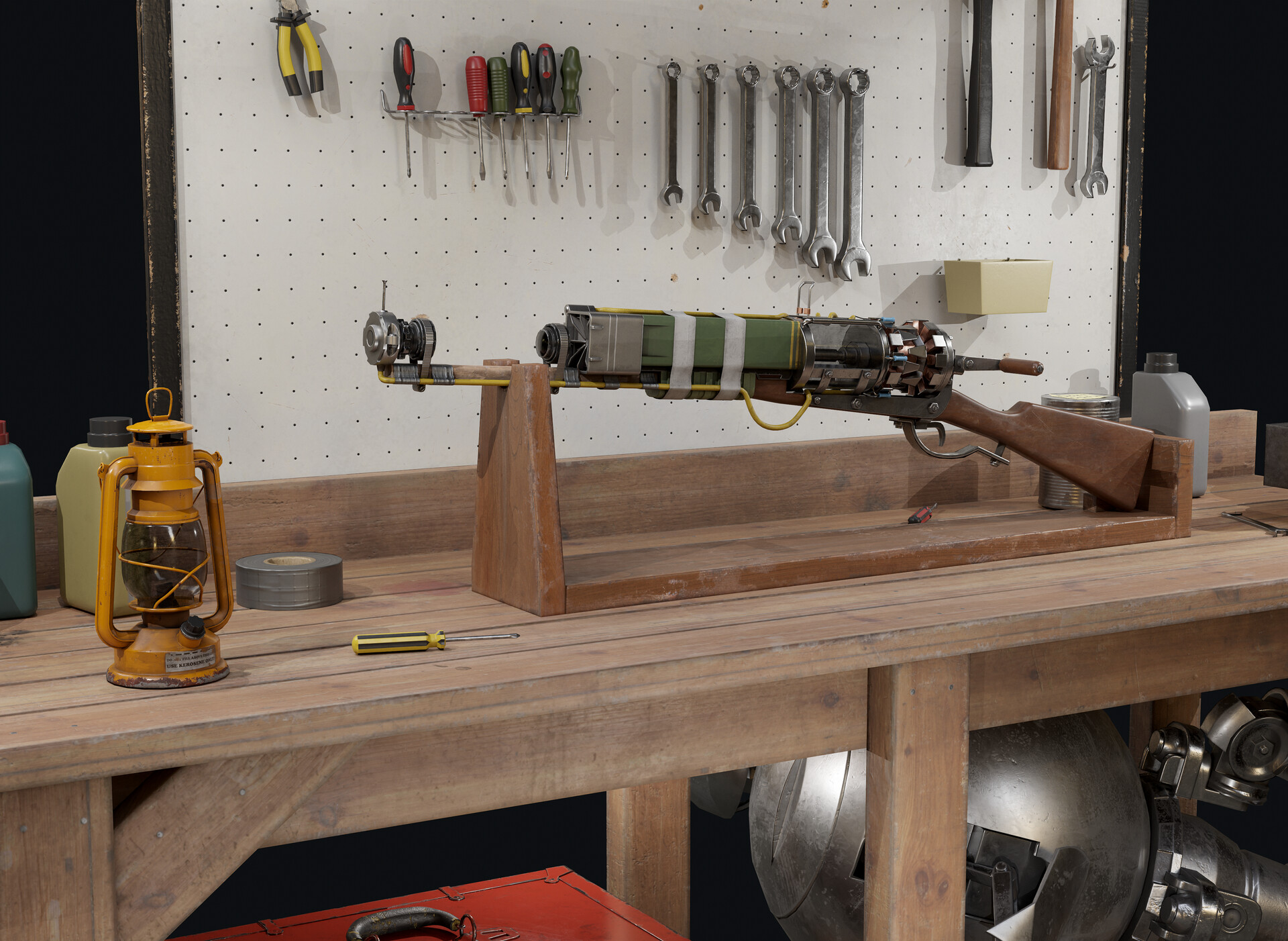 ArtStation - Fallout laser musket on workbench
