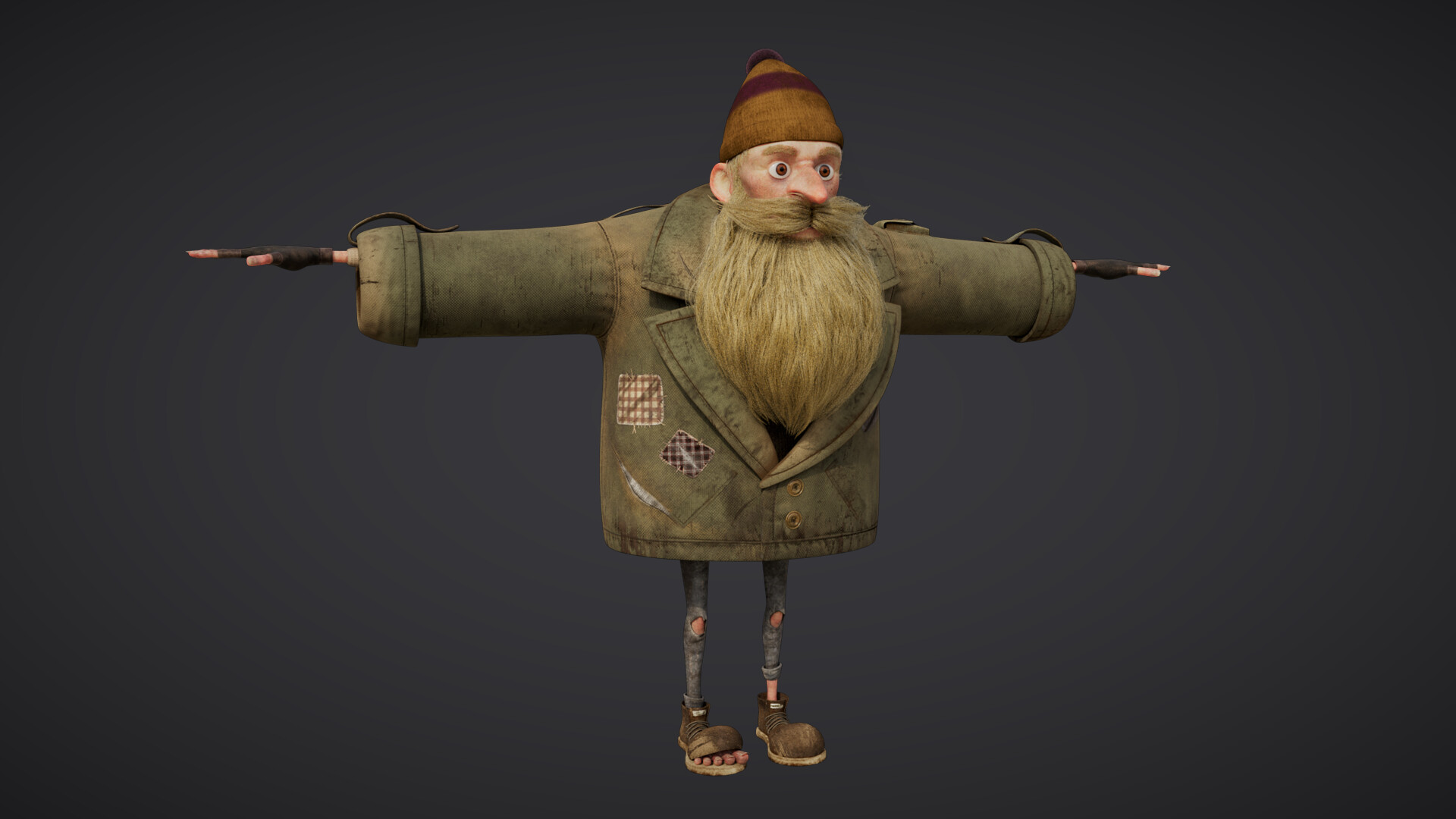 ArtStation - A Stylised Hobo Model