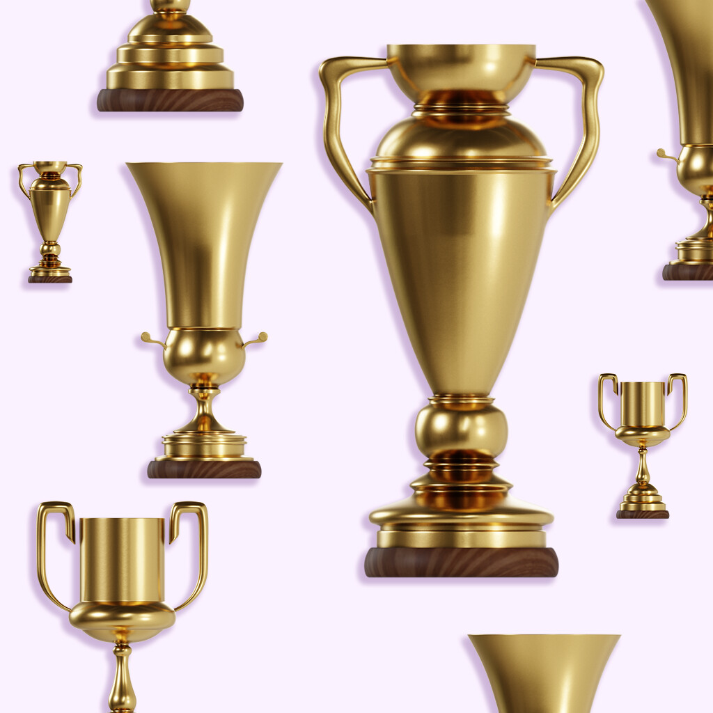 ArtStation - Set of golden cups icons