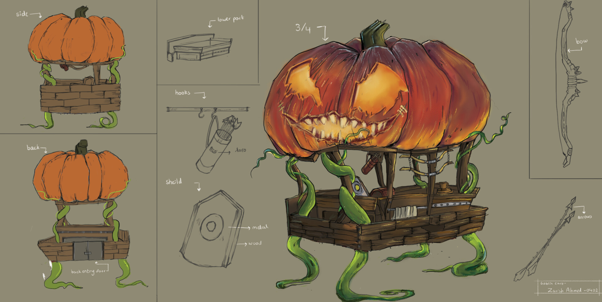 ArtStation - Goblin Cart-Concept Sheet