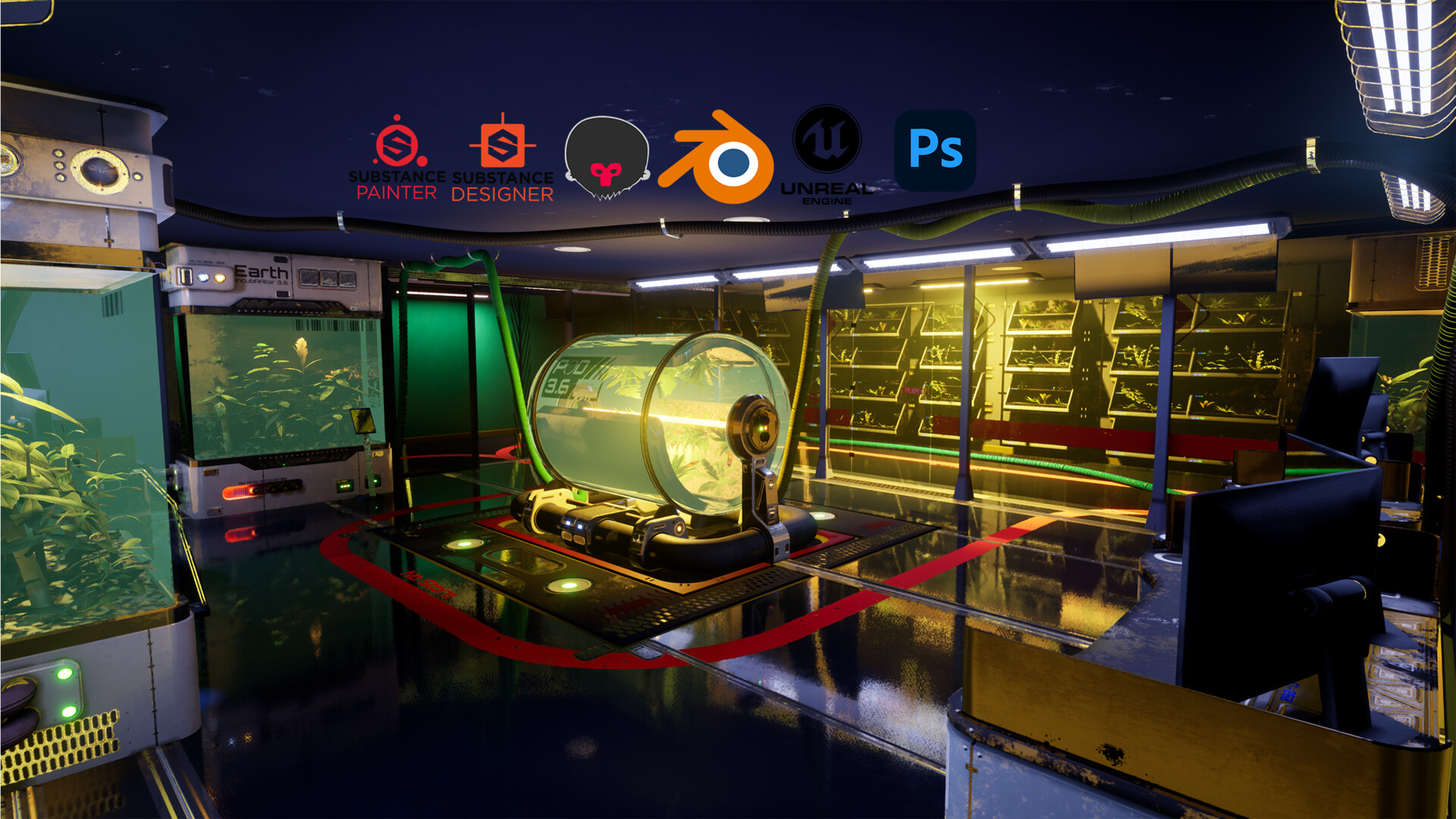 Oskar Korbut - Sci-Fi Biology Lab Environment