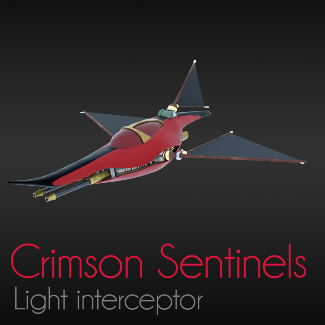 ArtStation - Crimson Sentinels - Light interceptor
