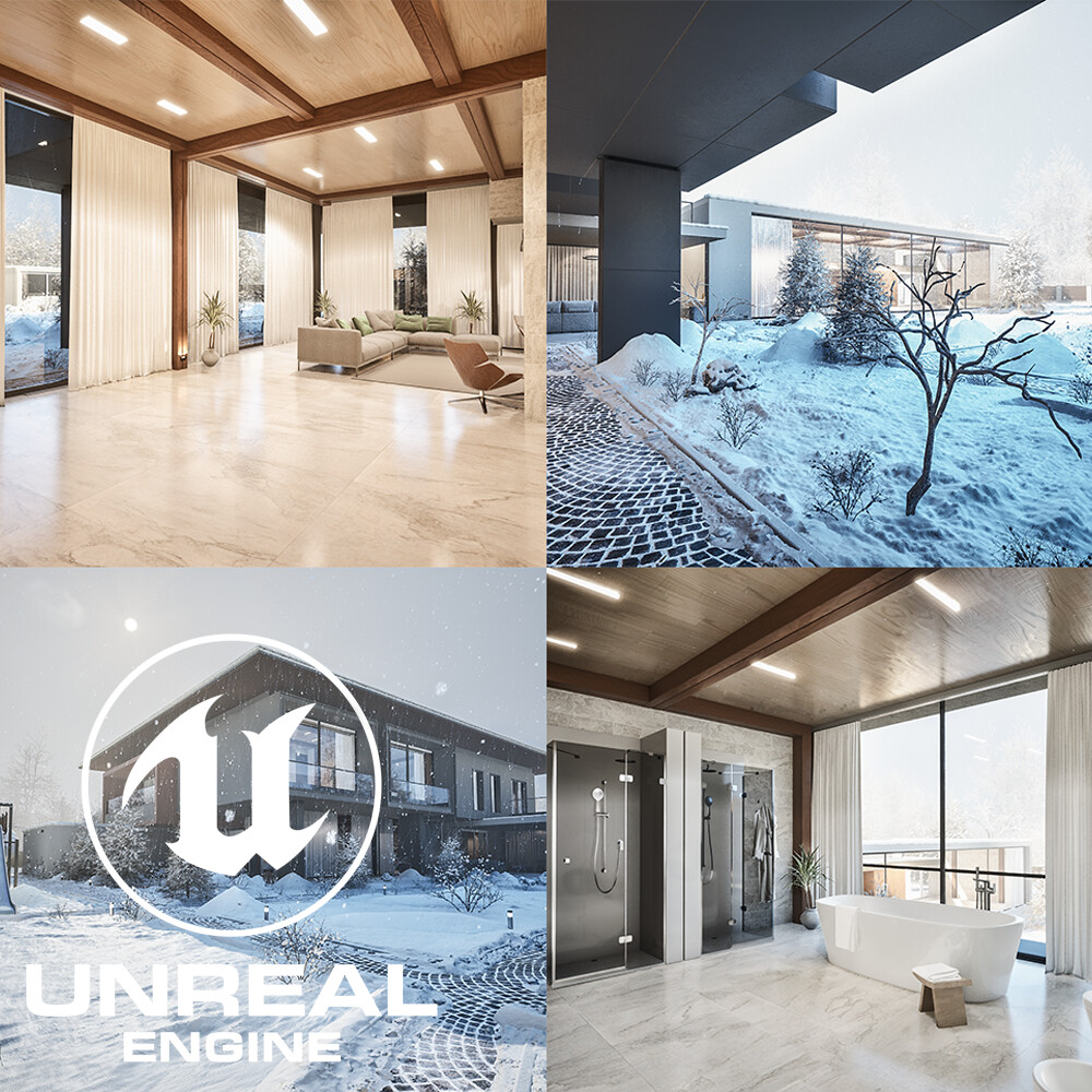 ArtStation - Unreal Engine 5 Real Time Winter ArchViz