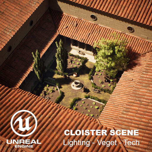 ArtStation - Cloister - Lighting, vegetation & tech