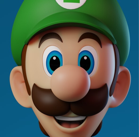 ArtStation - Luigi Fan Art Organic Modelling Practice