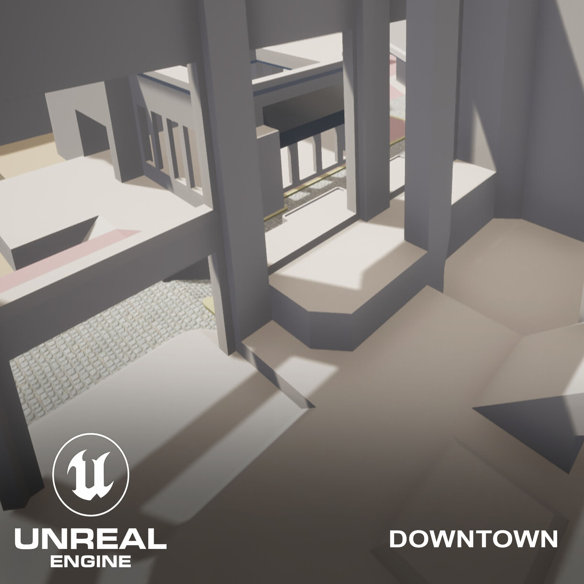 ArtStation - Downtown Block Out (Asymmetrical Map Exercise - Unreal)