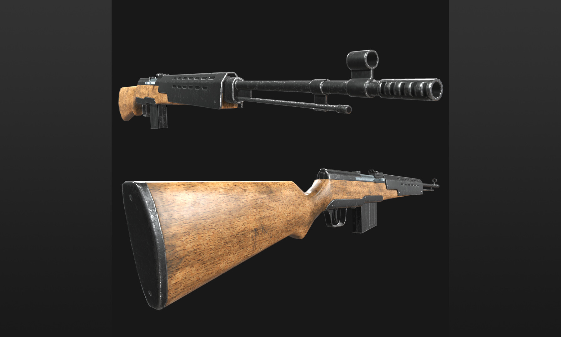 ArtStation - Semi-Automatic Rifle - Game Ready
