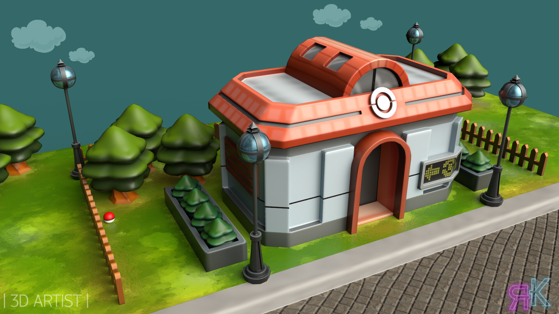 ArtStation - Pokemon Center Stylized ( Omega Ruby )