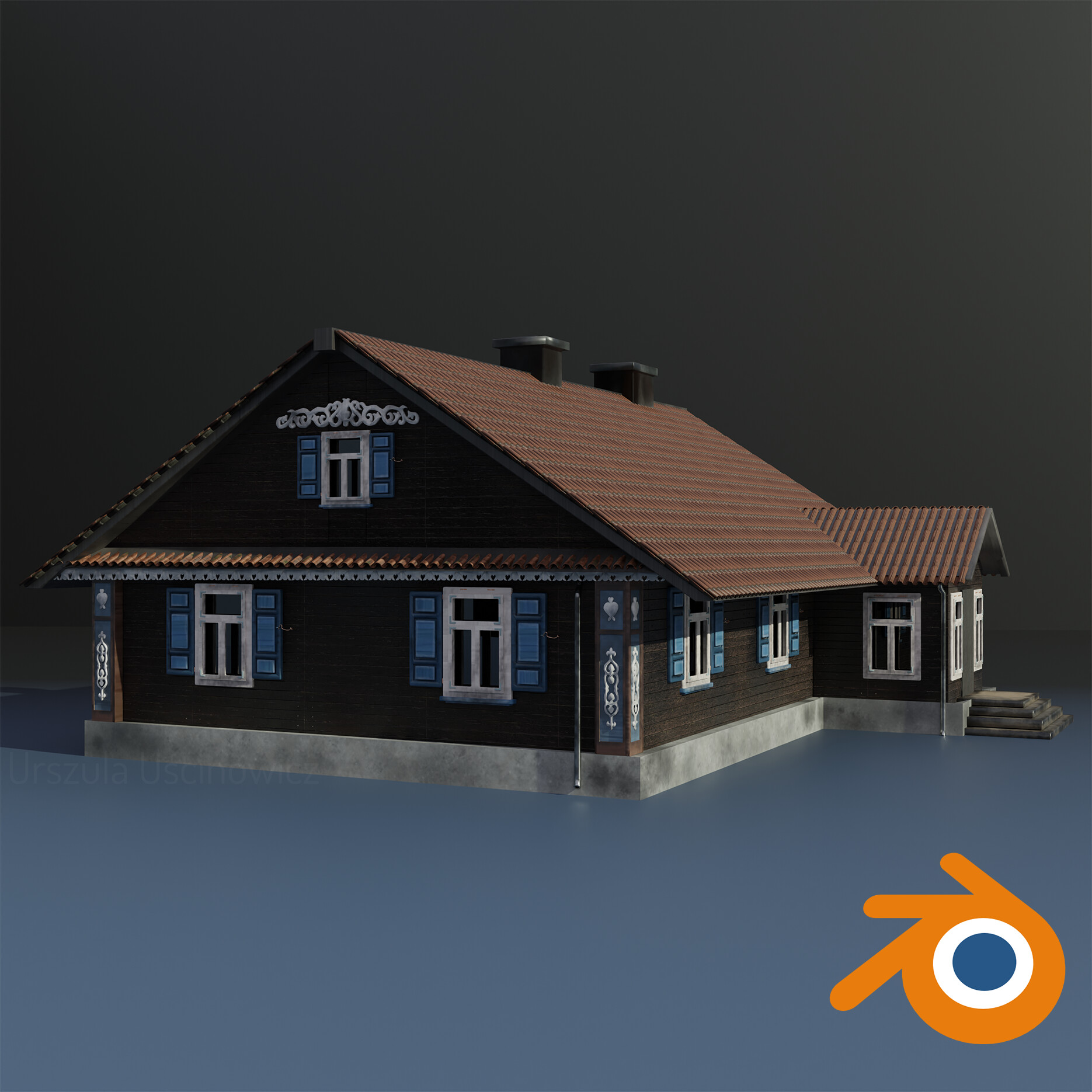 ArtStation - High poly Polish cottage house