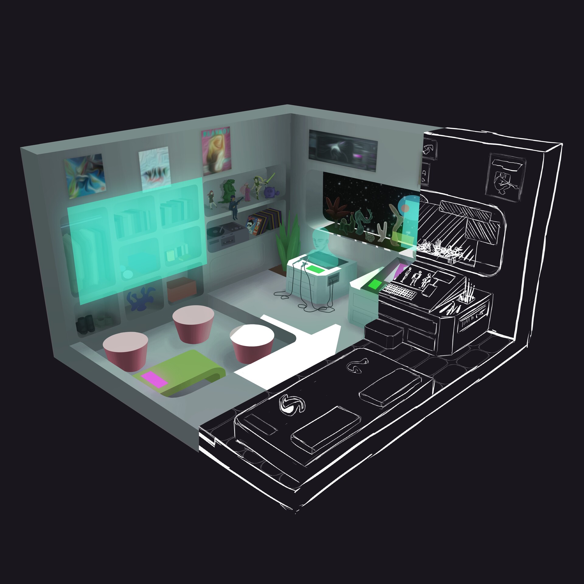 ArtStation - SCI-FI ROOM
