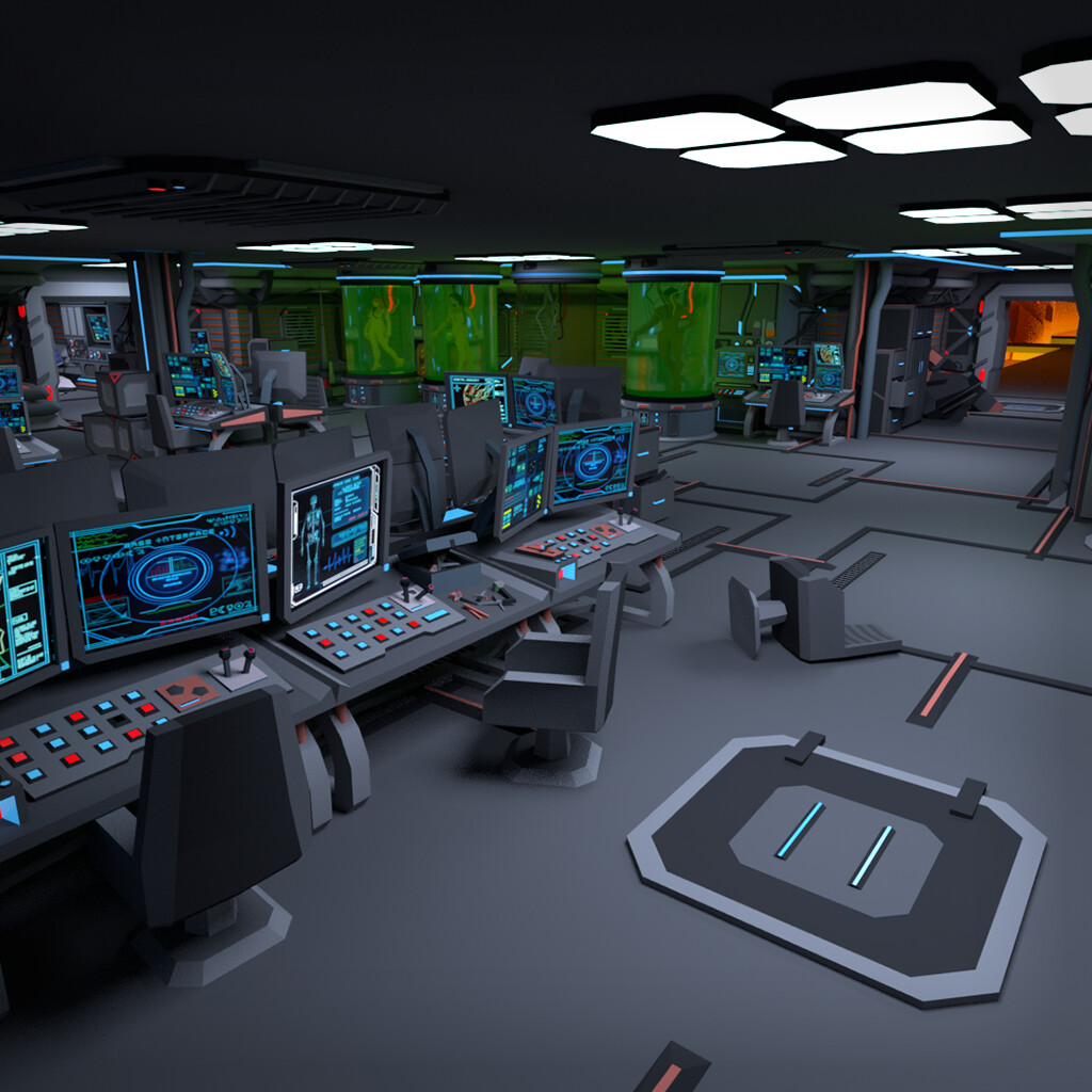 ArtStation - Sci-Fi Laboratory Base - Low Poly Modular Environment