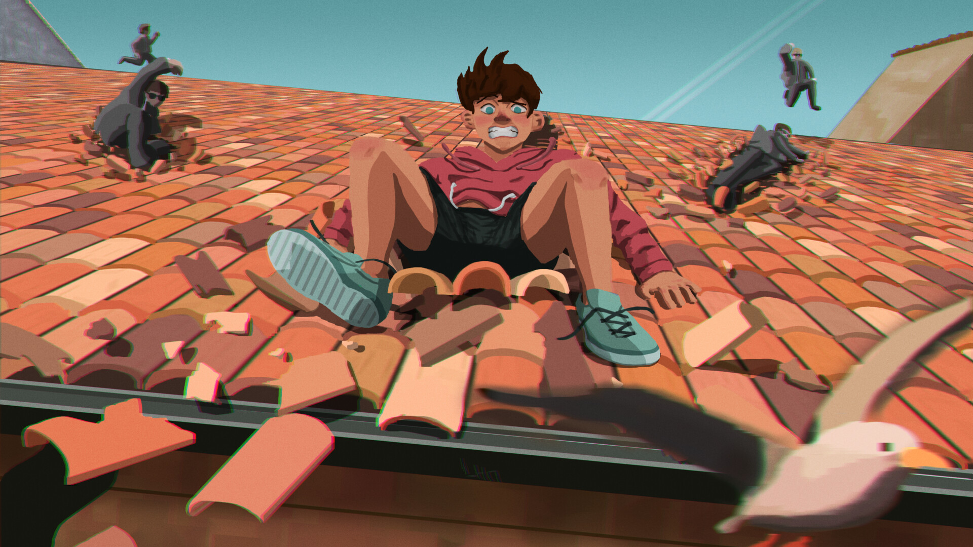 ArtStation - Roof Slide Chase Keyframe