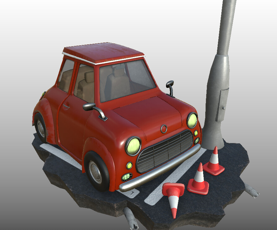 ArtStation - cartoon car 3d model