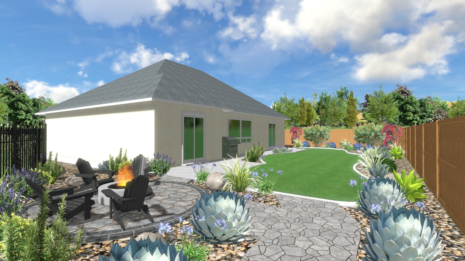 ArtStation - Landscape design for a Back yard for a Client