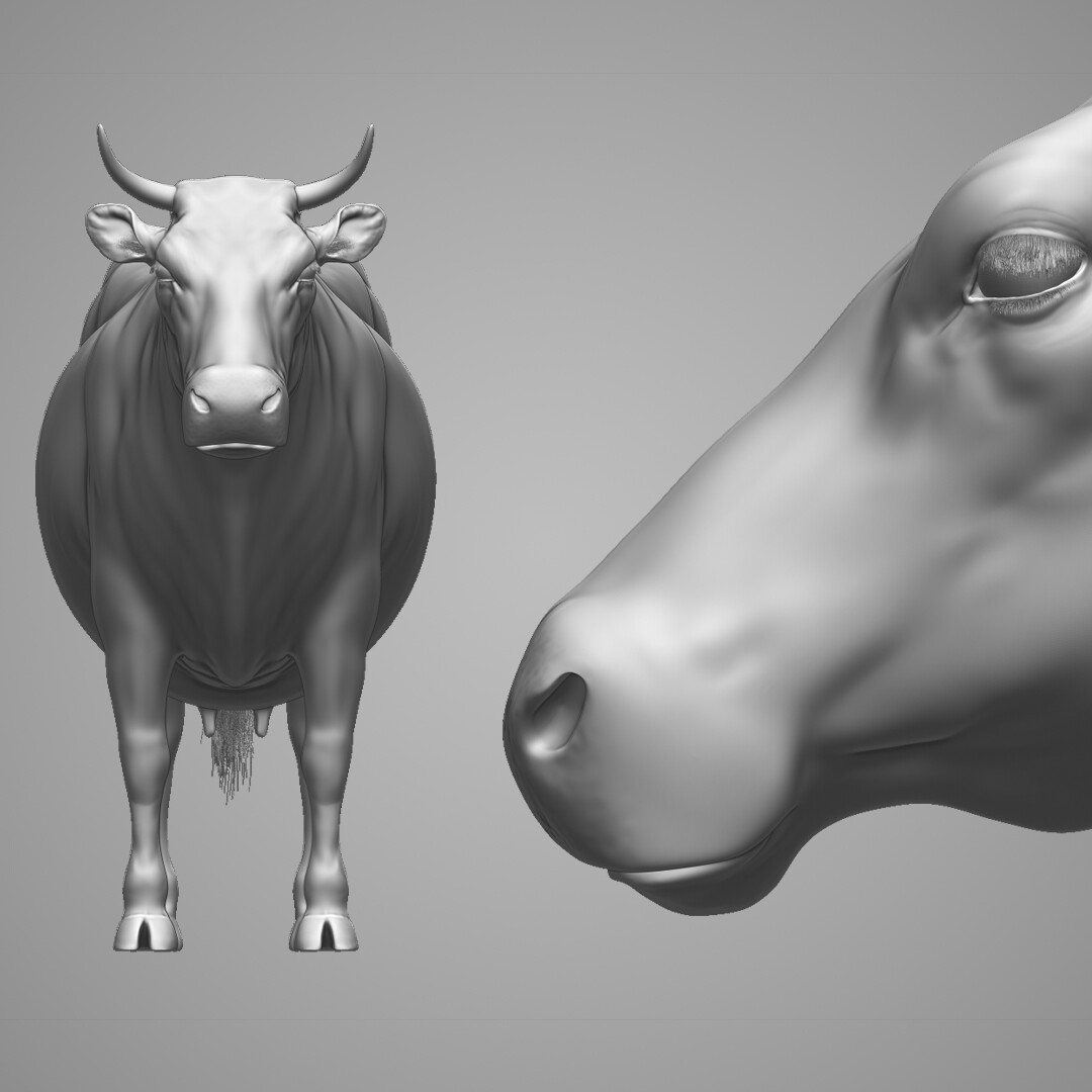 ArtStation - Cow Sculpt