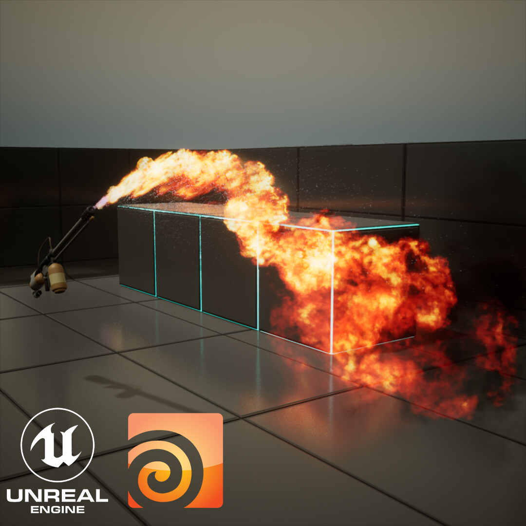 ArtStation - Flamethrower Fx in UE4 Niagara..