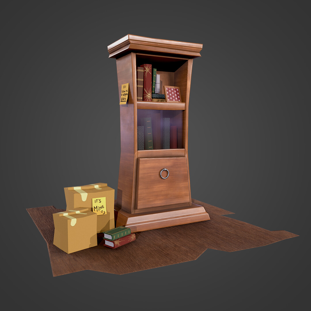 ArtStation - Stylized Bookshelf