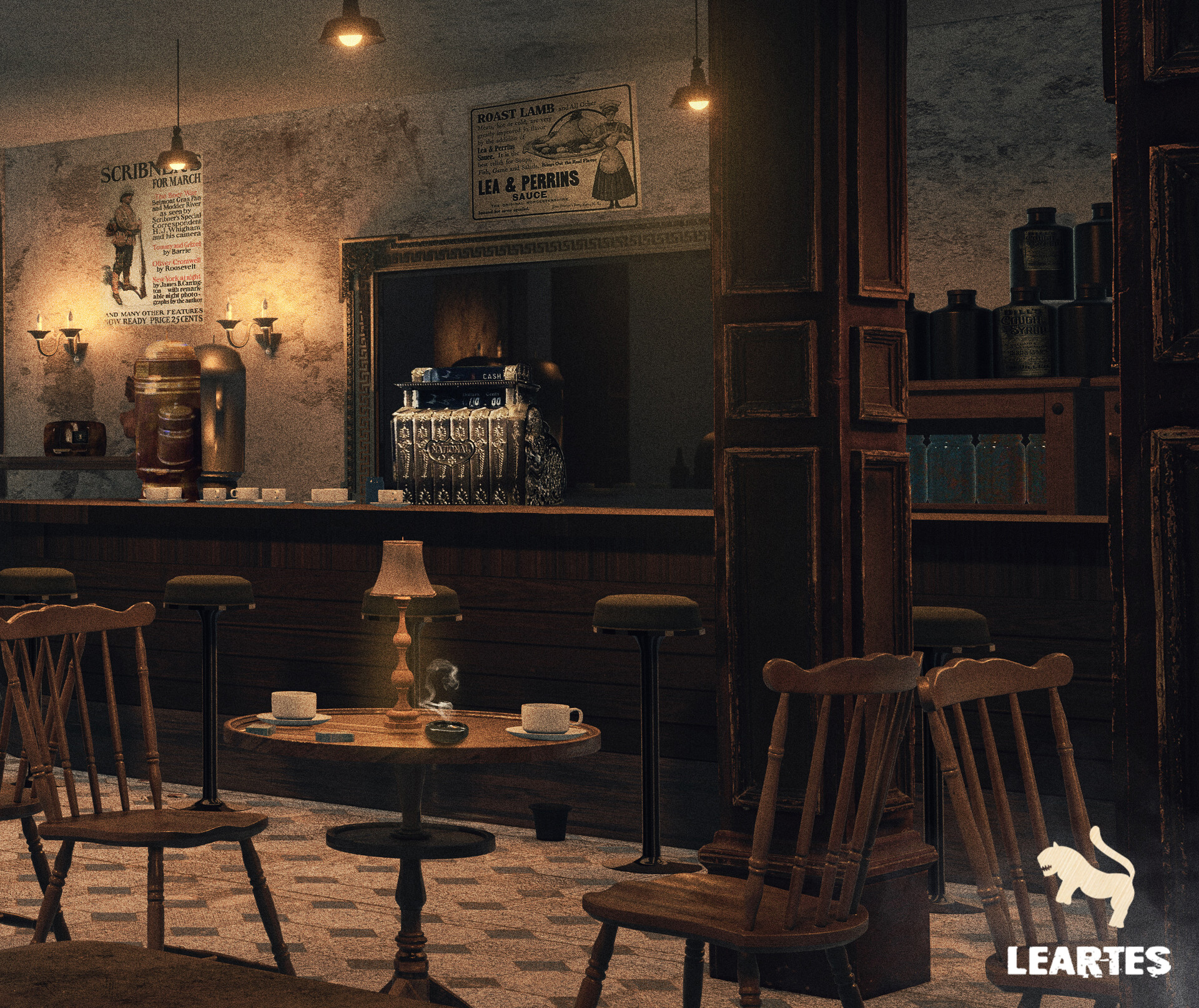 ArtStation - Dark city - Cafeteria