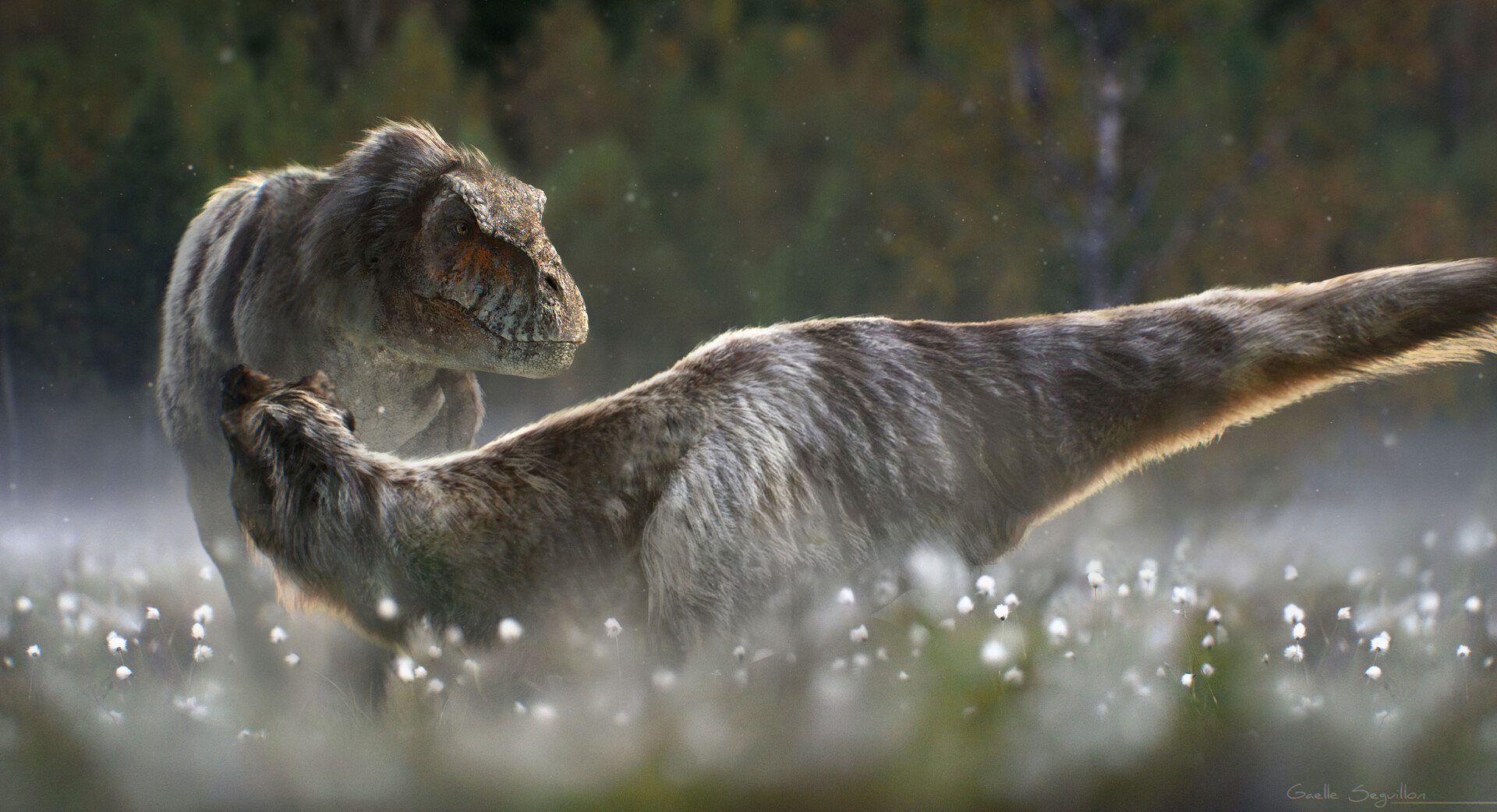 ArtStation - Nanuqsaurus courtship display
