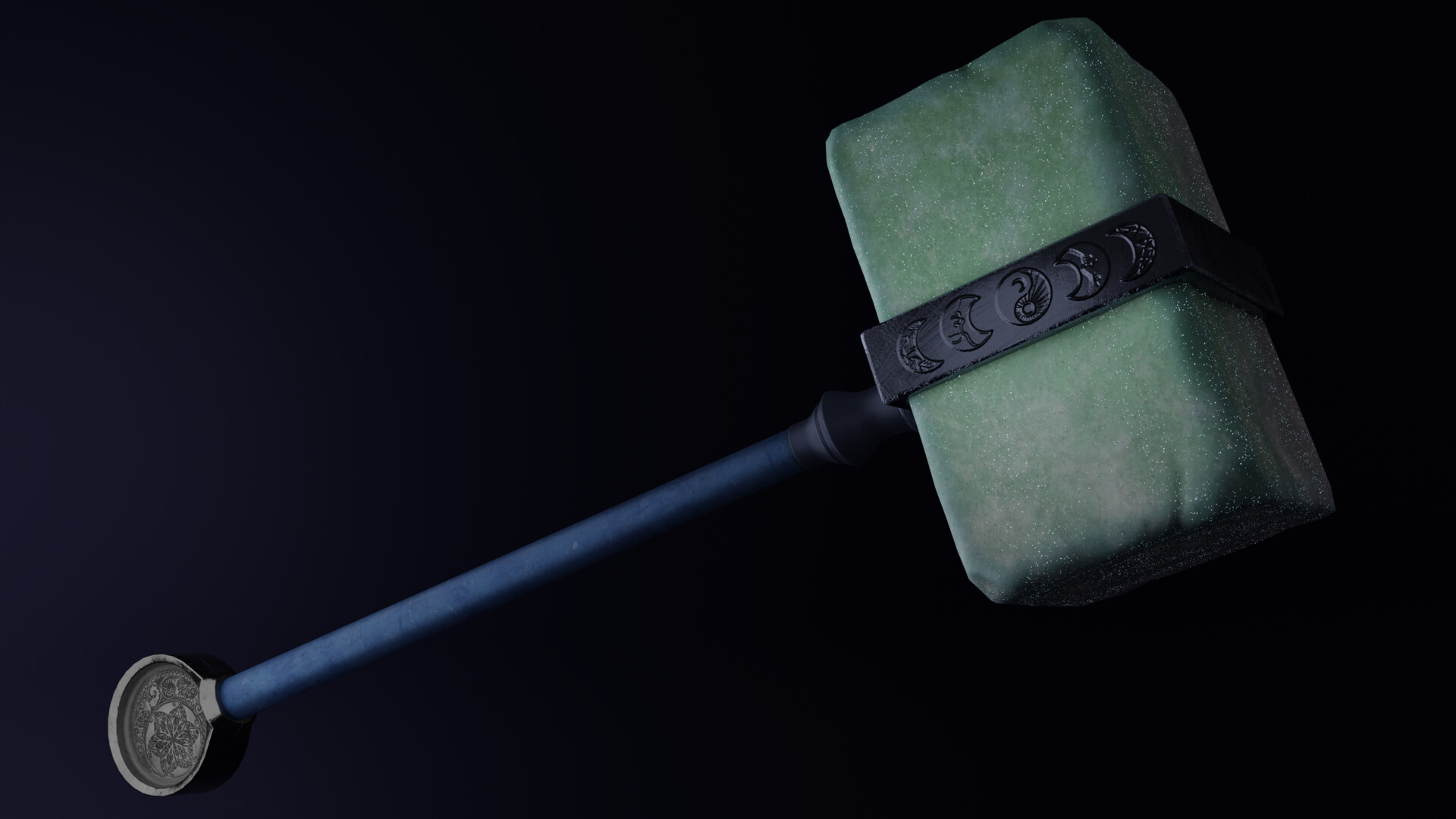 ArtStation - An ornate war hammer made of moonstone