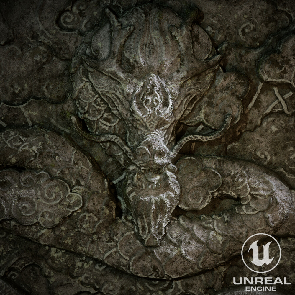 ArtStation - Chinese Dragon Bas Relief