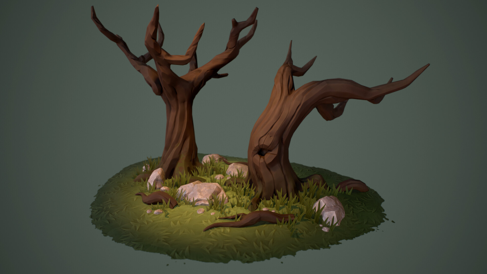 ArtStation - Stylized Trees And Rocks