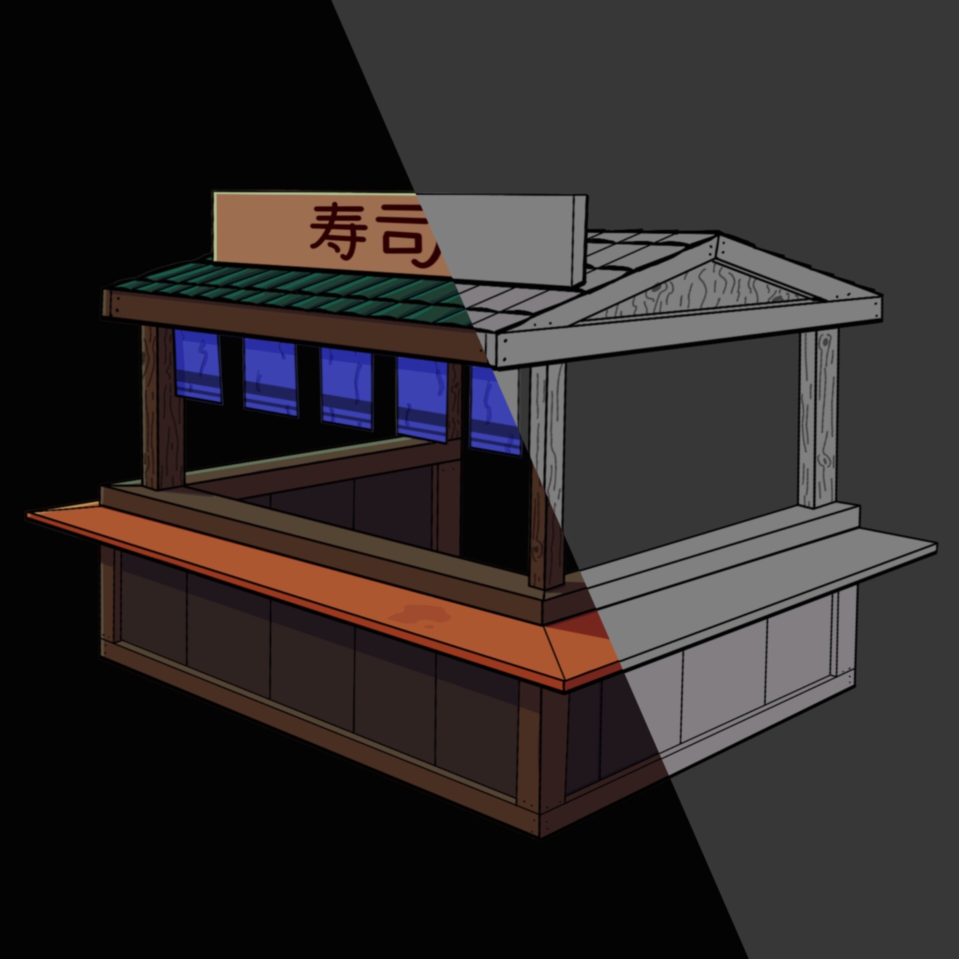 ArtStation - Sushi Stand
