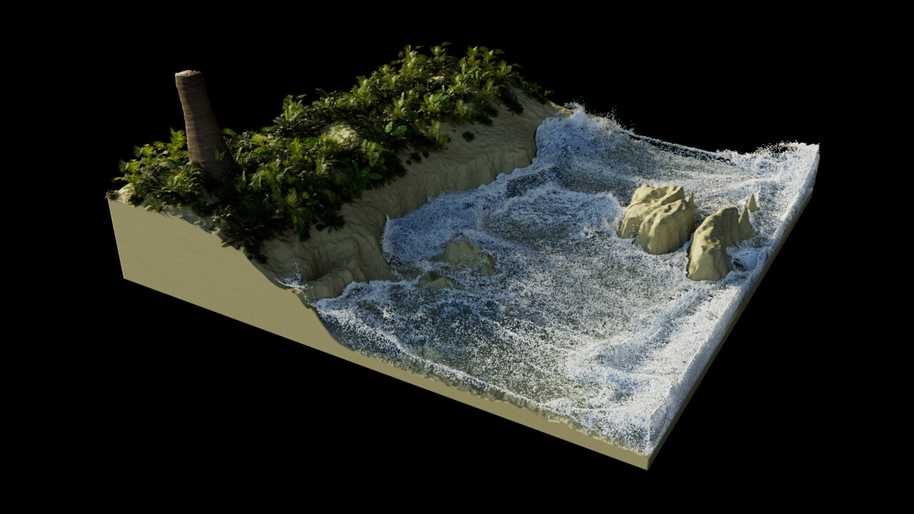 ArtStation - Ocean waves (flip fluid simulation)