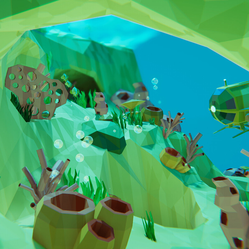 ArtStation - Low poly sea animation with Blender & Unity HDRP