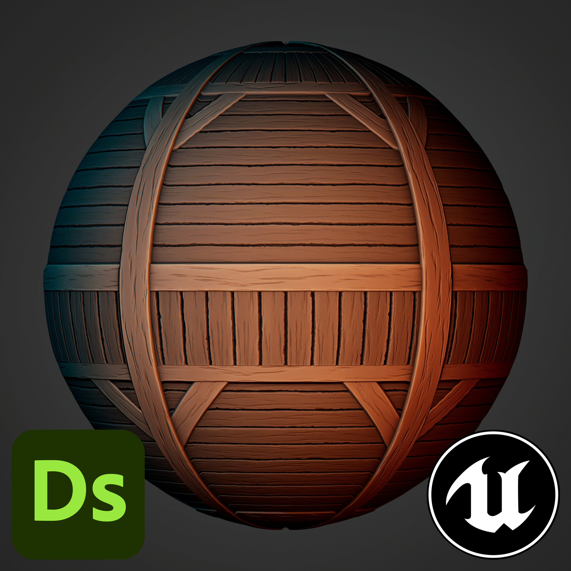 ArtStation - Stylized Wood Wall - Susbtance Designer