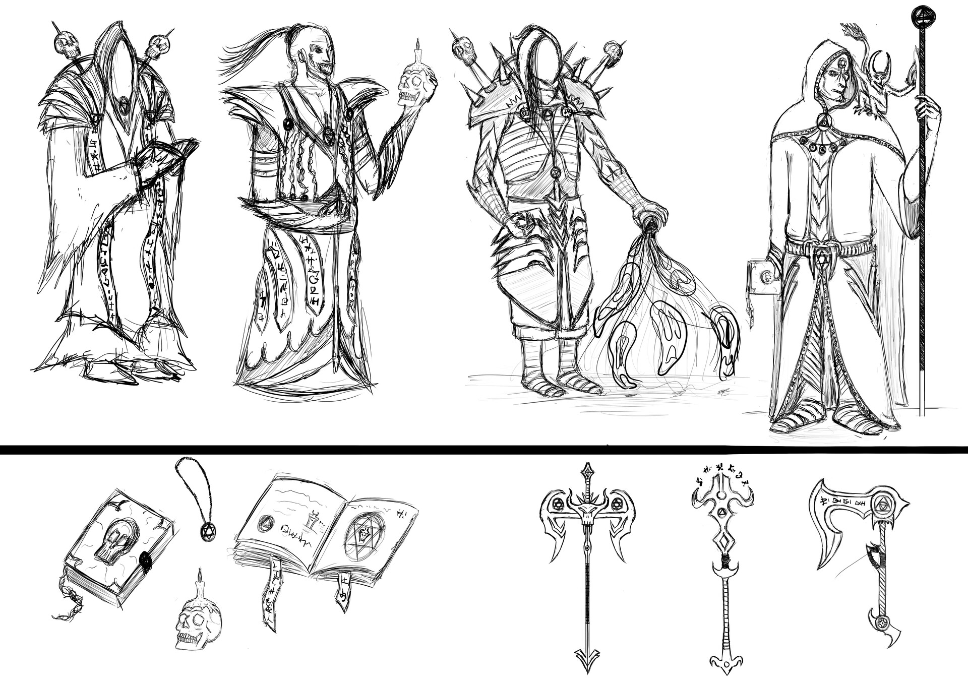 ArtStation - 2D Character Design / Props Project : Warlock