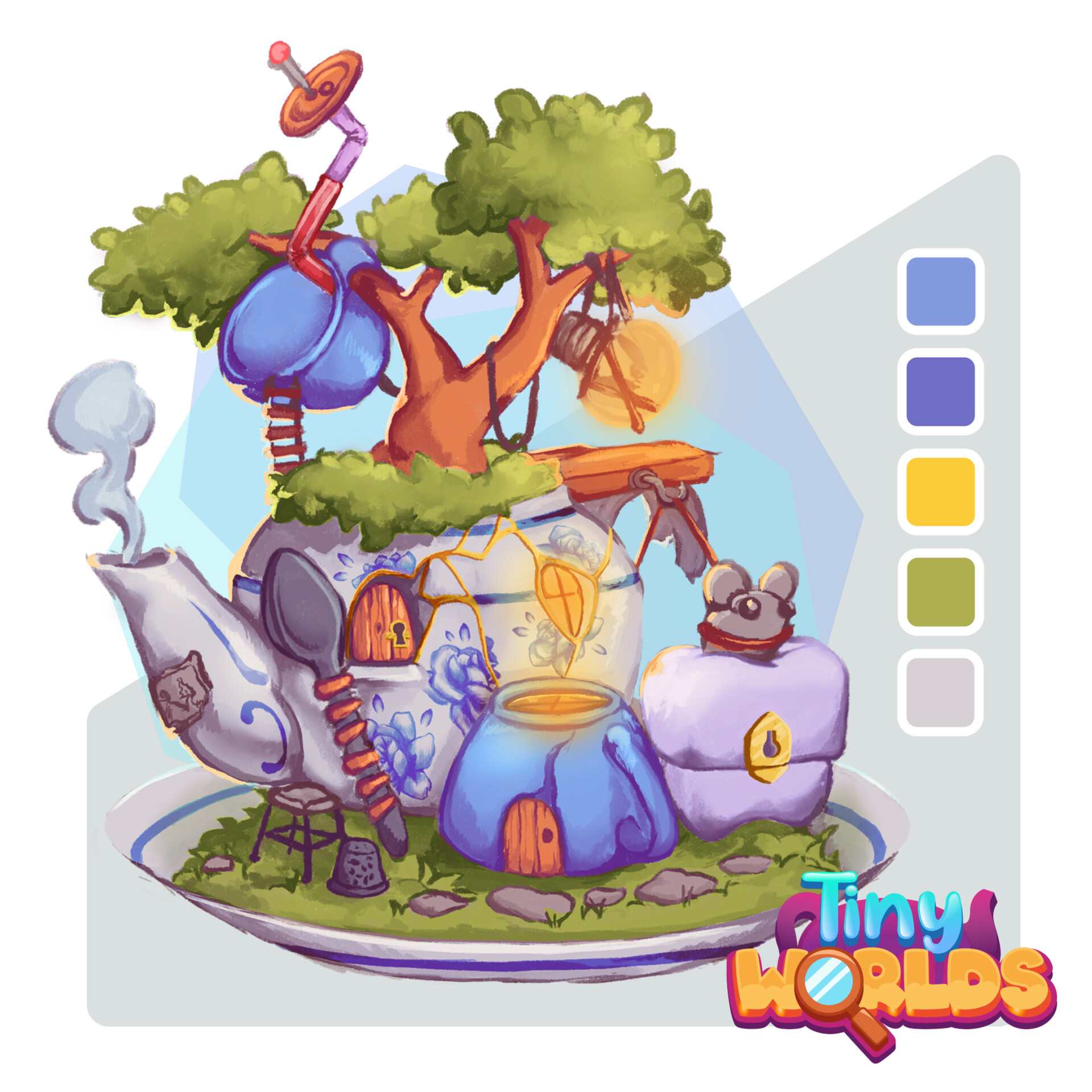 ArtStation - Concept art of the "tiny worlds" game set