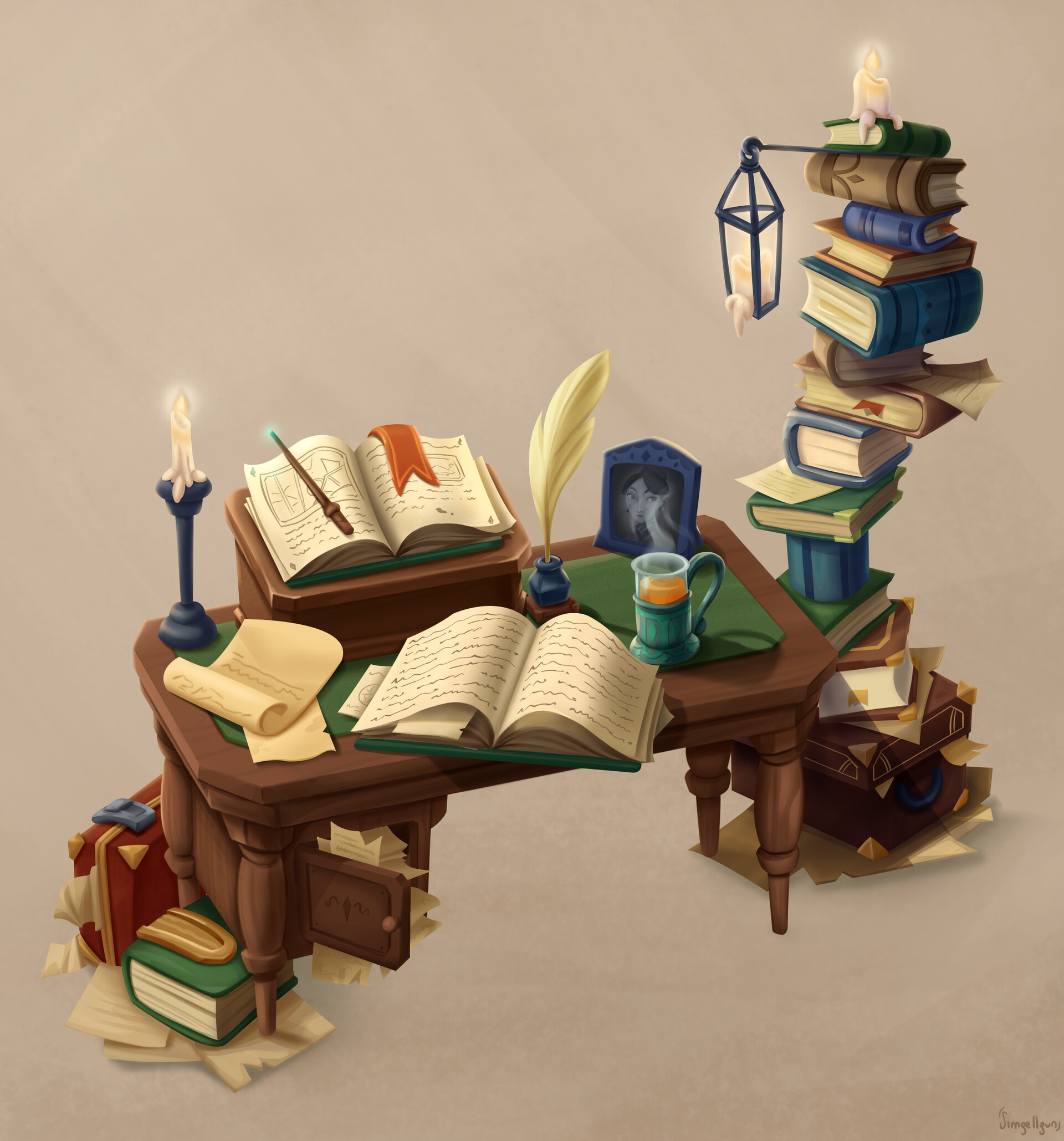 ArtStation - Writer Wizards Desk