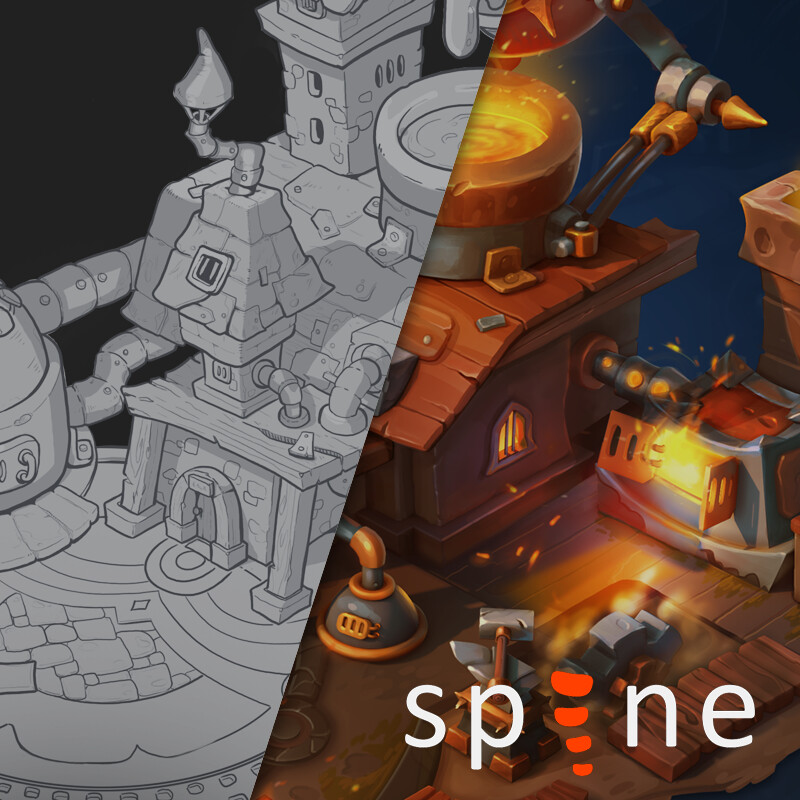 ArtStation - Dwarven Workshop | spine animation