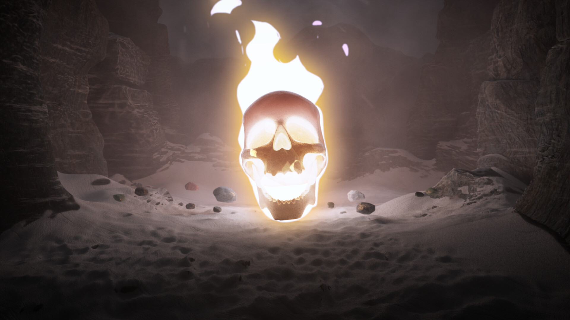 ArtStation - Flaming Skull