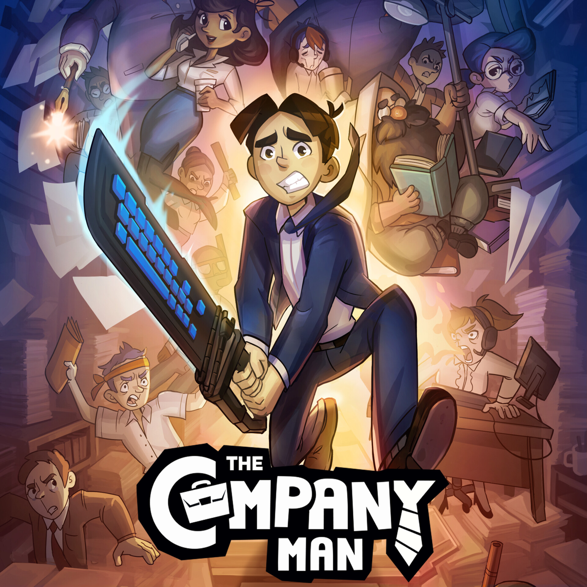ArtStation - The Company Man game - Main Cover Illustration