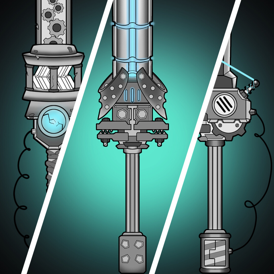 ArtStation - Gnome Weapons- Warcraft Fan Art - Swords (Work In Progress)