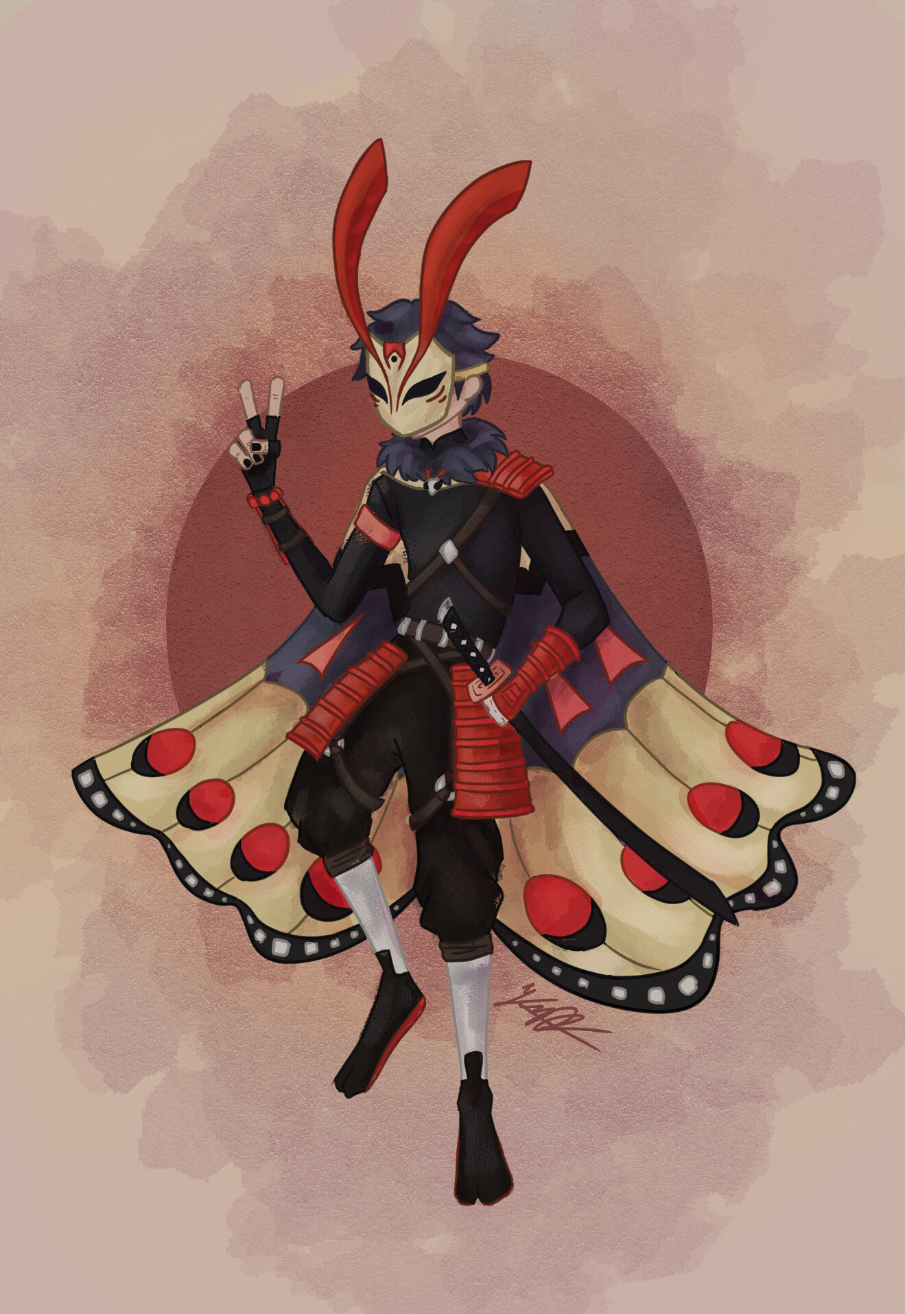 ArtStation - Moth Samurai Character Design