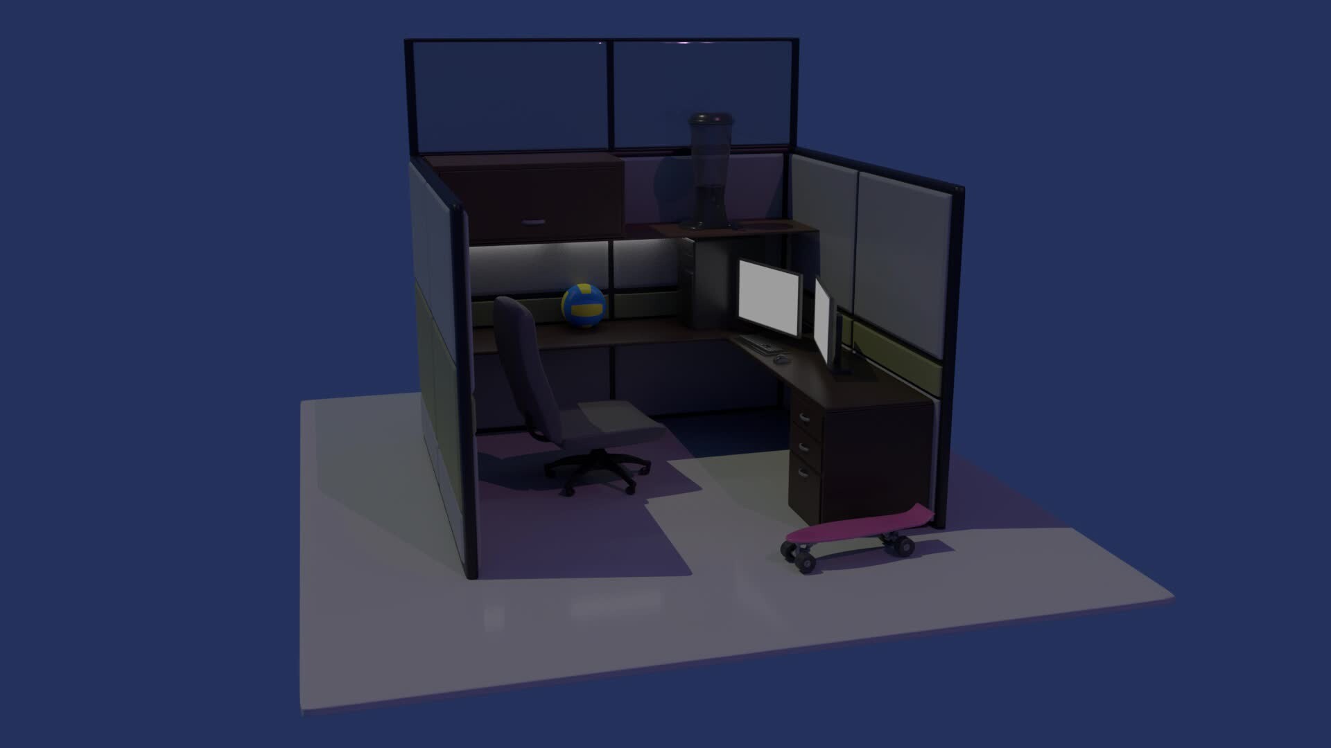 ArtStation - Model of final year animation student cubicle, circa 2020 ...