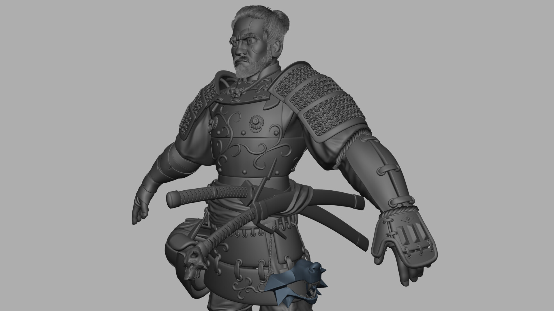 ArtStation - Stylized Geralt of Rivia Witcher as Samurai WIP