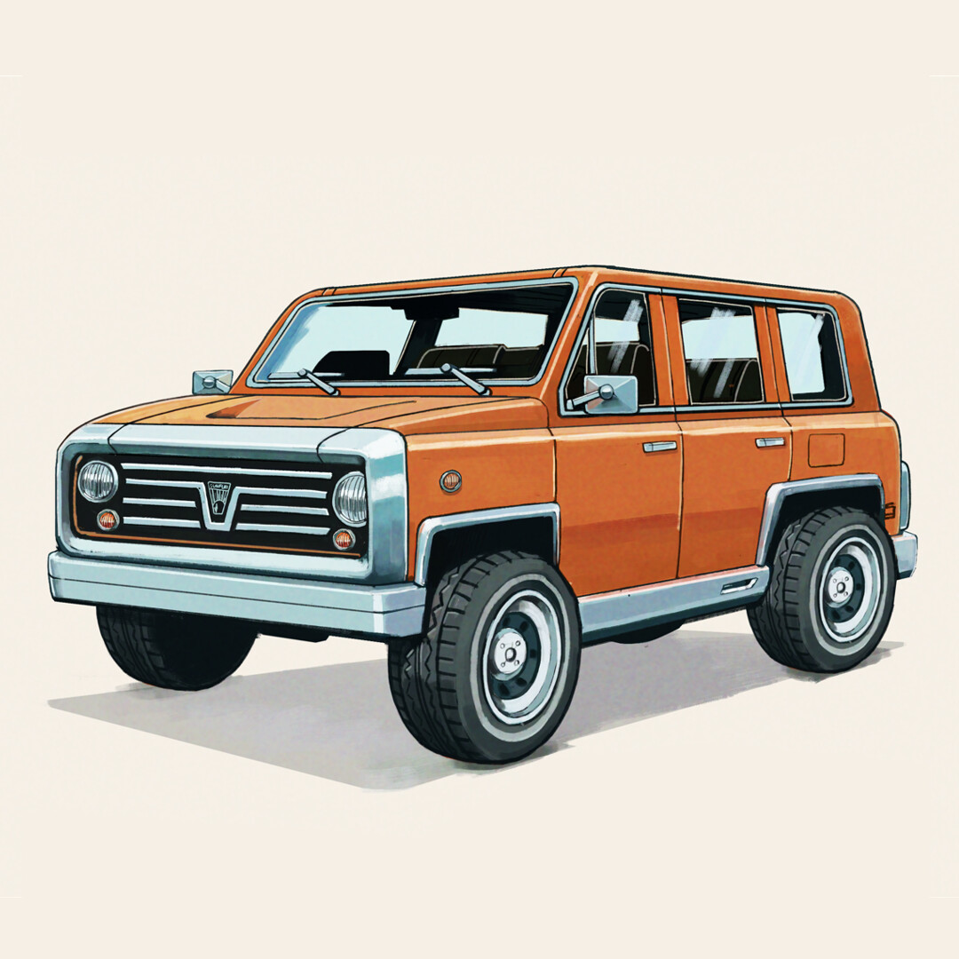 ArtStation - The gas guzzler (retro suv)
