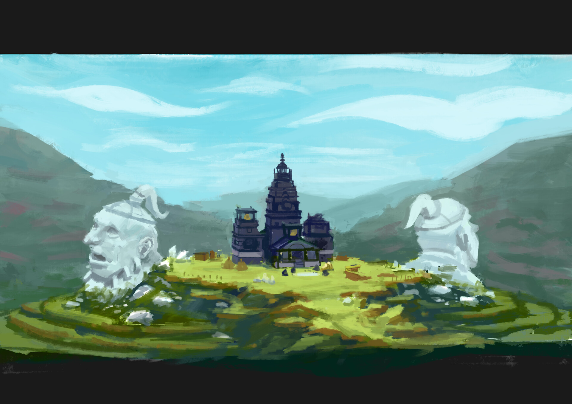 ArtStation - Environment Concept (Mountain-top Temple)